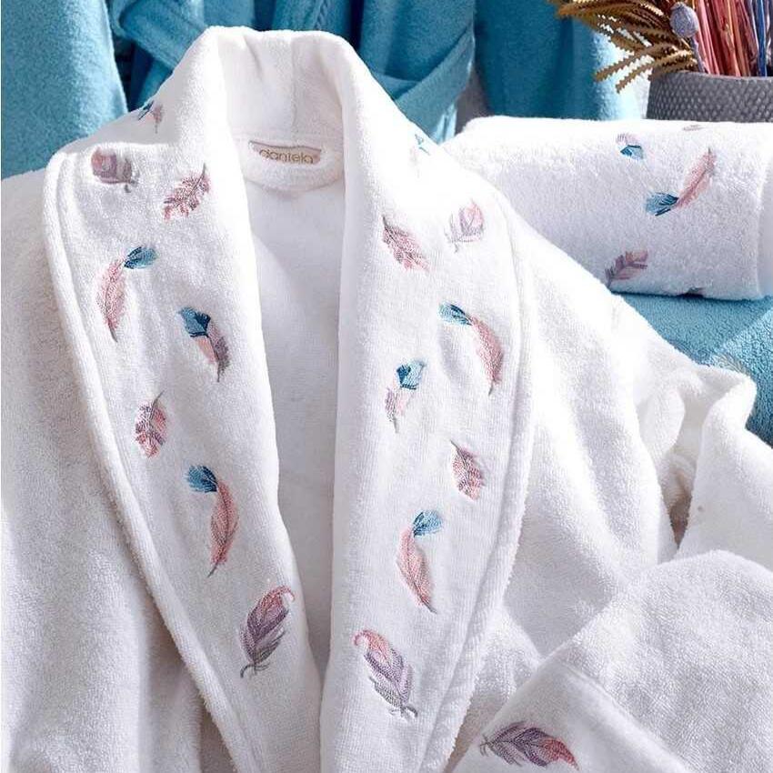 6-PIECE COTTON BLUE & WHITE BATHROBE SET – Noble Home Gifts